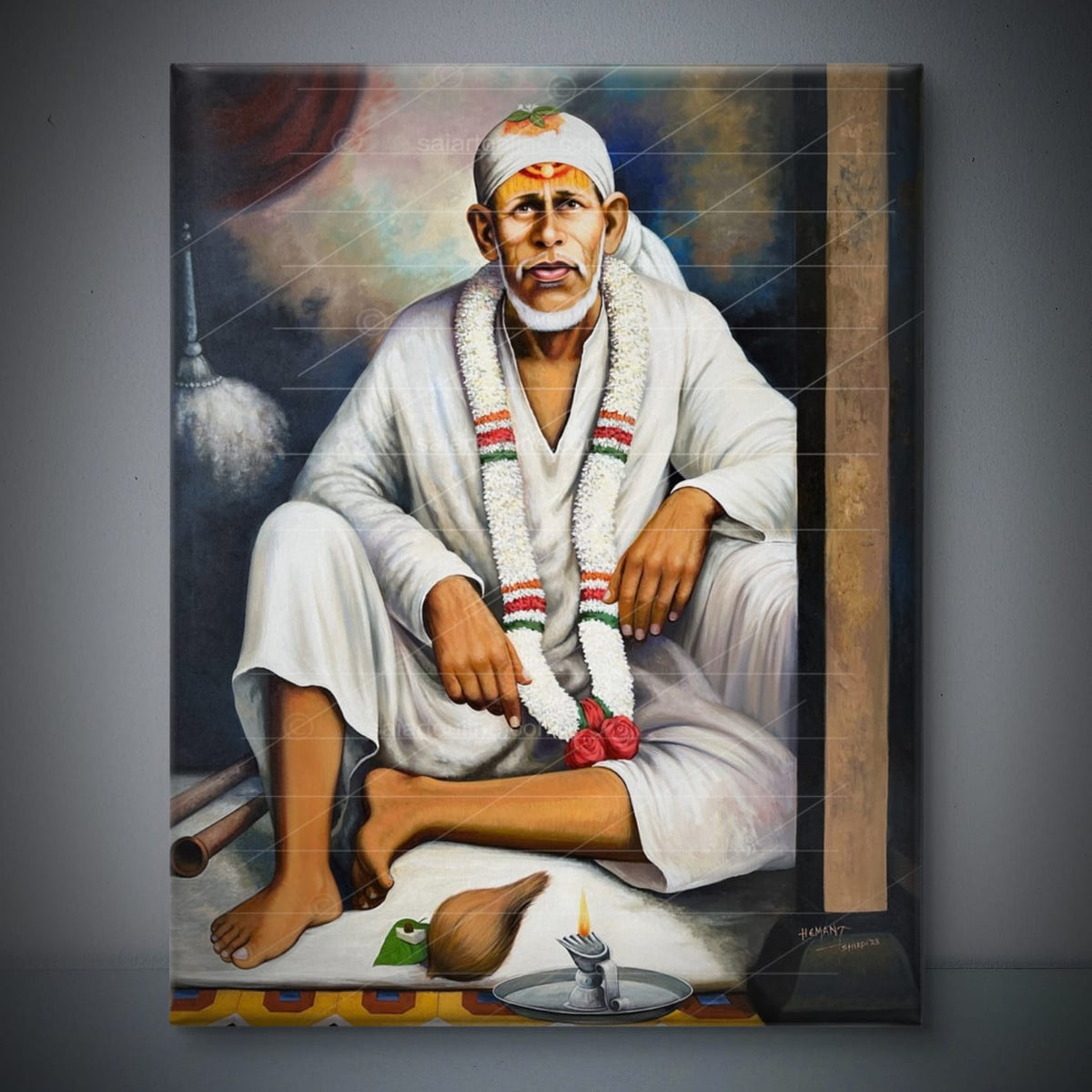 Shirdi Saibaba Original Dwarkamai Photo Canvas Reprint HD Spiritual Wa ...