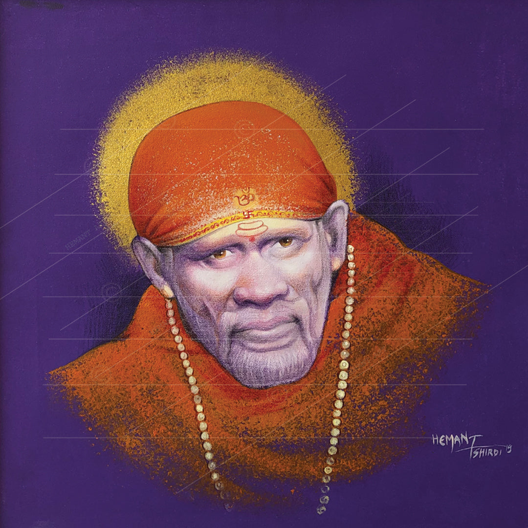 Shirdi Sai Baba Handmade Face Painting/Photo Canvas Reprint – SHREE SAI ...