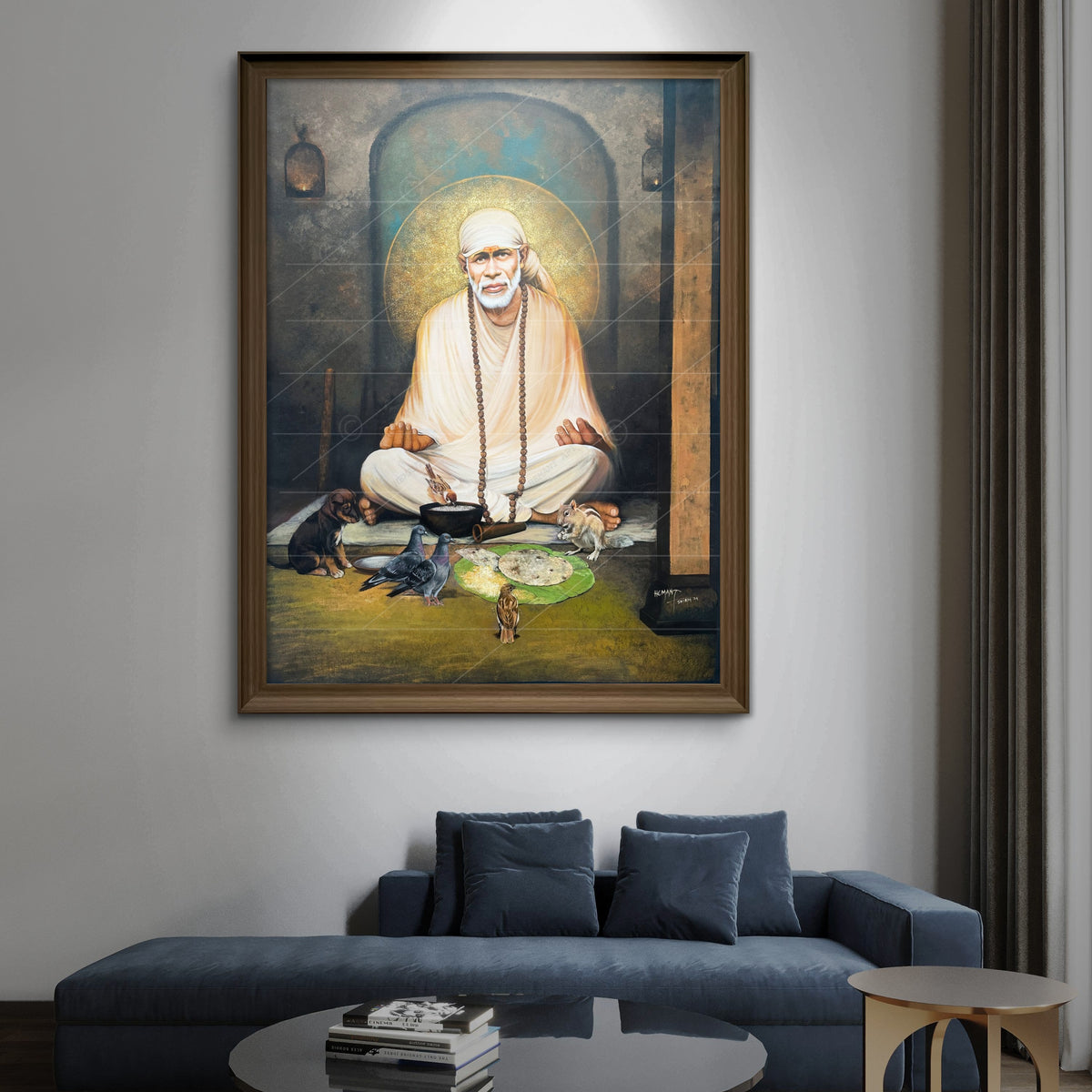 Shirdi Sai Baba Meditation HD Canvas Print Under Neem Tree | Spiritual ...